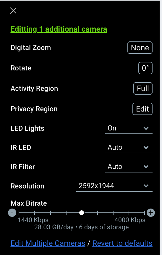 Clone Camera Settings – Rhombus Support