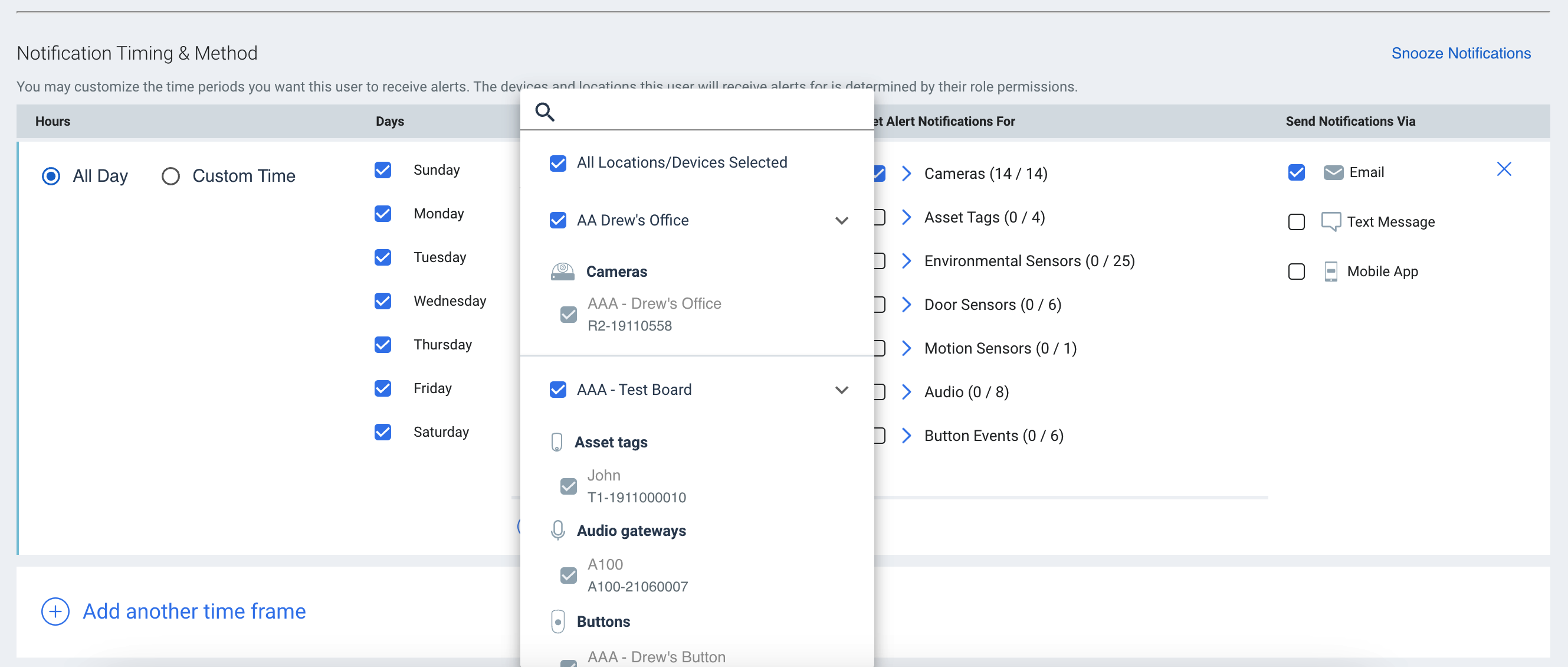 User-based Alert Notifications – Rhombus Support