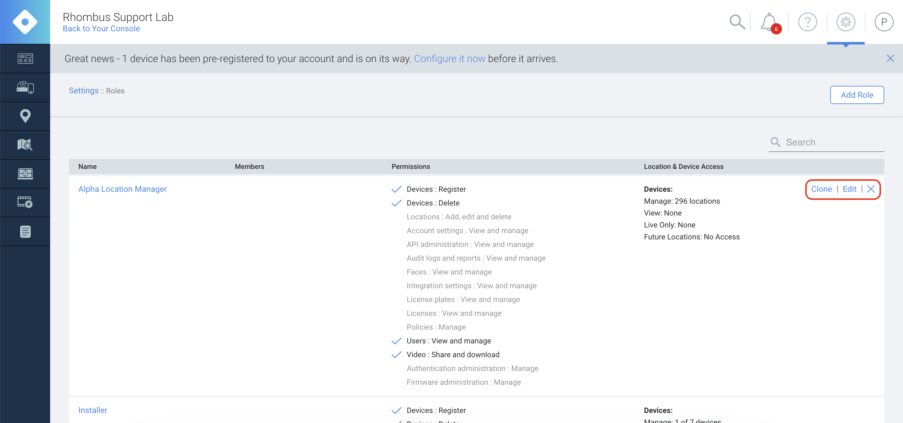 Role Creation and Management – Rhombus Support