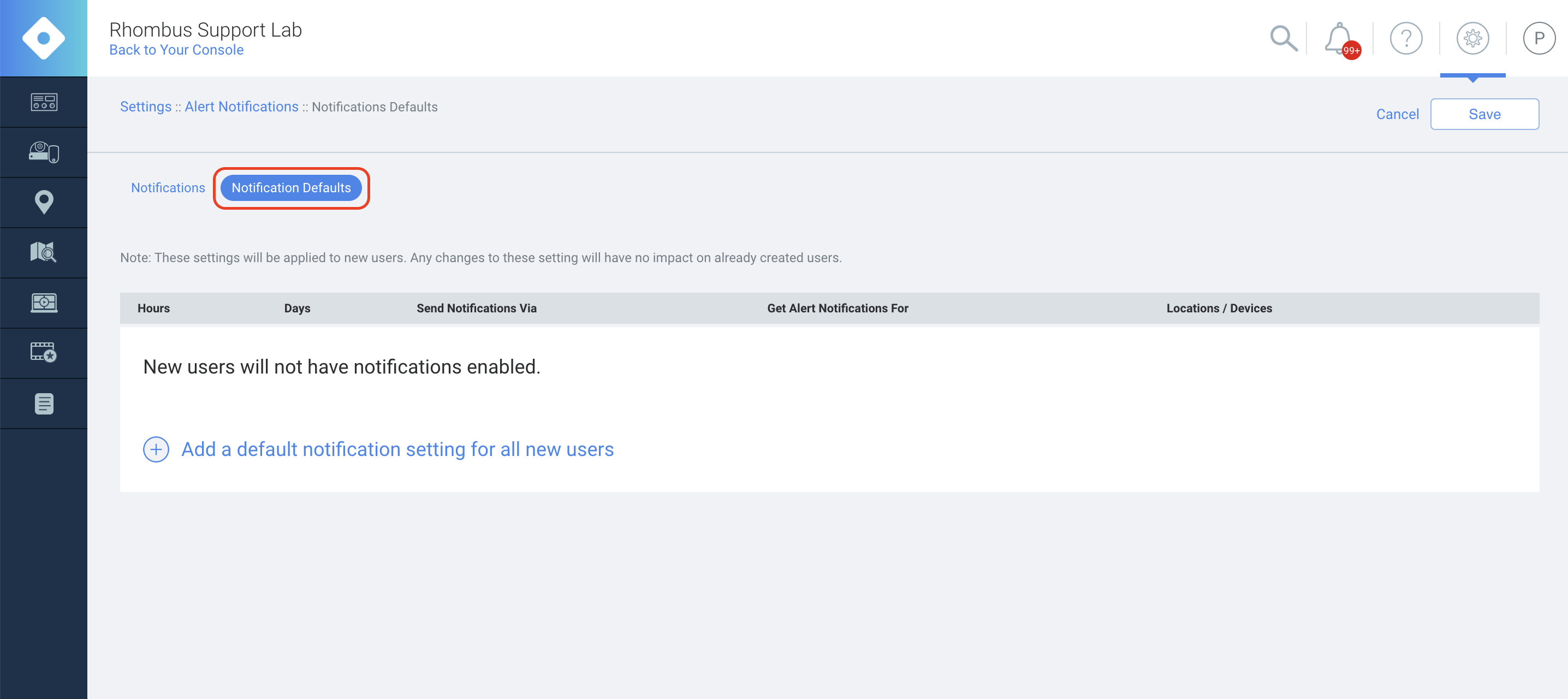 User-based Alert Notifications – Rhombus Support