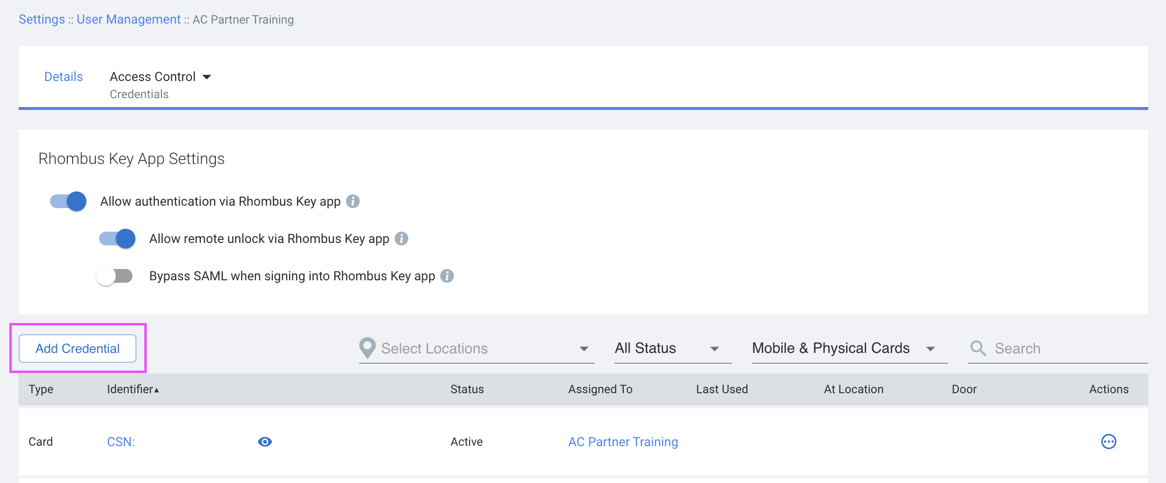 Registering A Key Card Access Control Credentials Rhombus Support