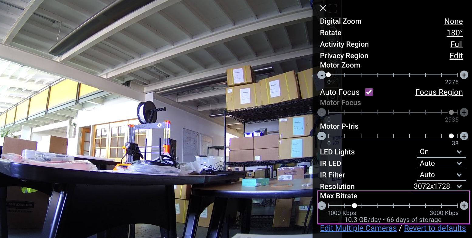 Camera & Image Settings – Rhombus Support