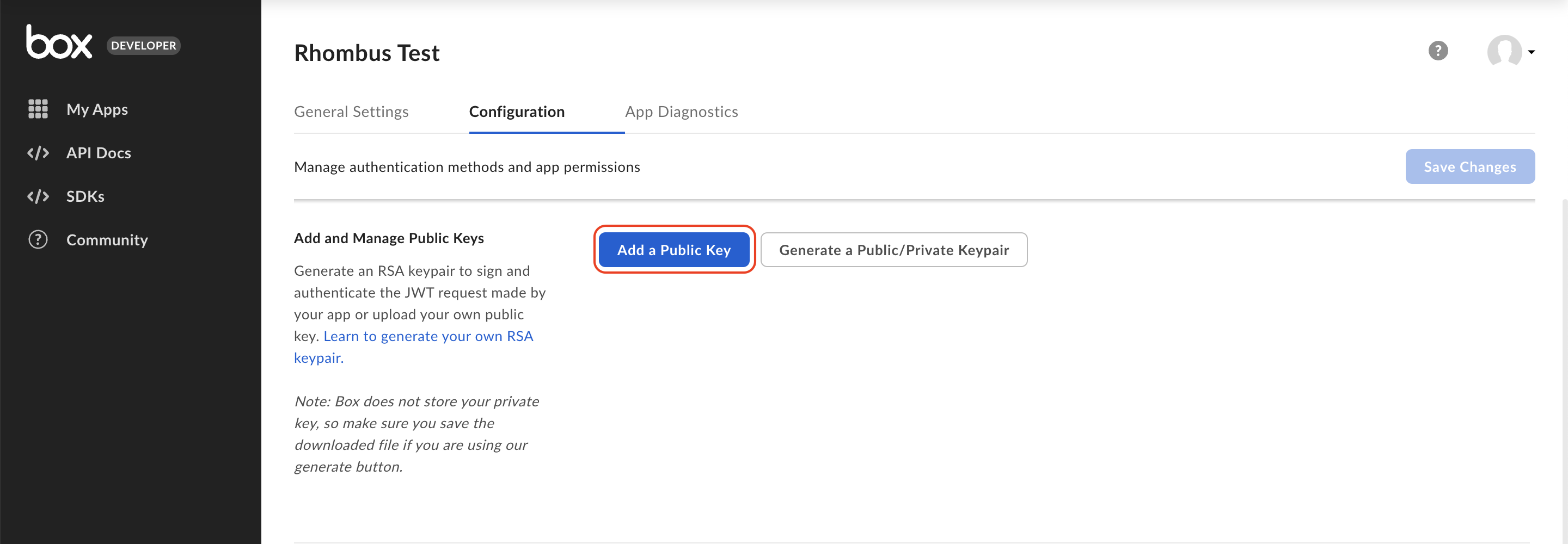 Box Integration – Rhombus Support