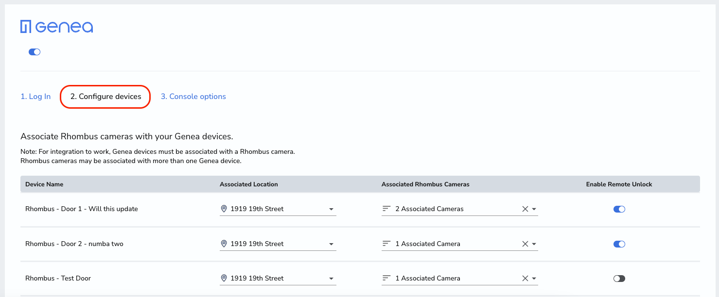 Genea Integration – Rhombus Support