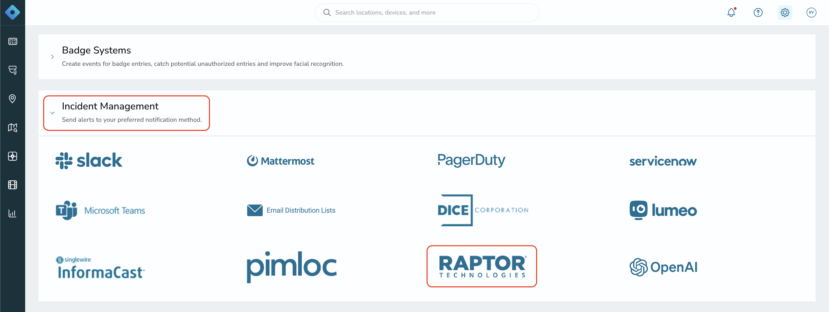 Raptor Technologies Integration – Rhombus Support